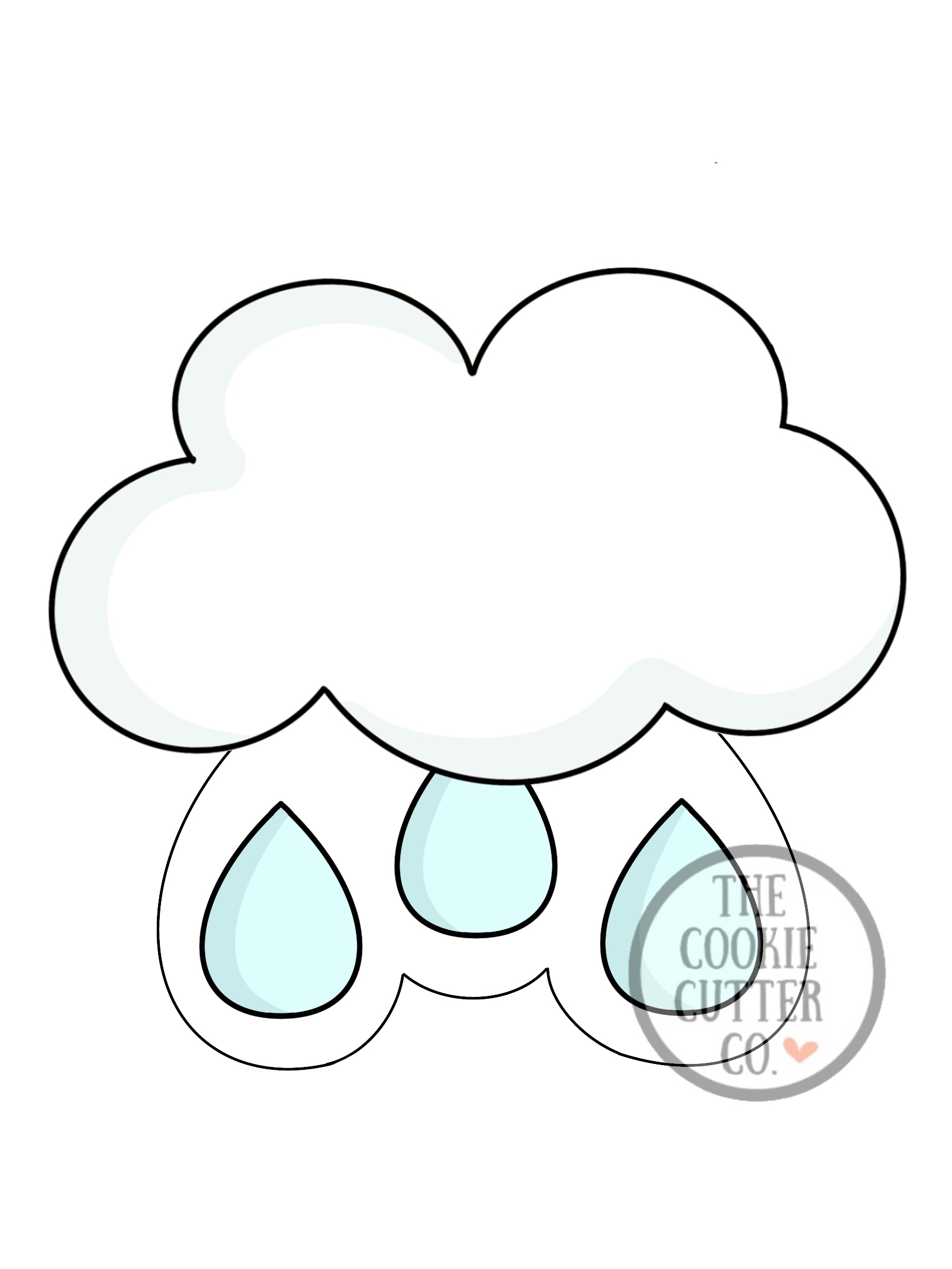 Raincloud cookie cutter – The Cookie Cutter Co