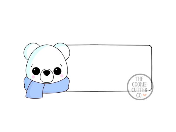 Long Polar Bear Plaque cookie cutter – The Cookie Cutter Co