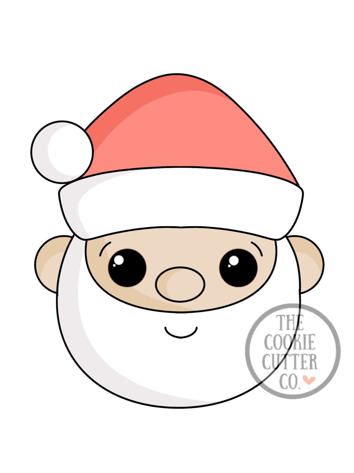 Santa Round Beard cookie cutter – The Cookie Cutter Co