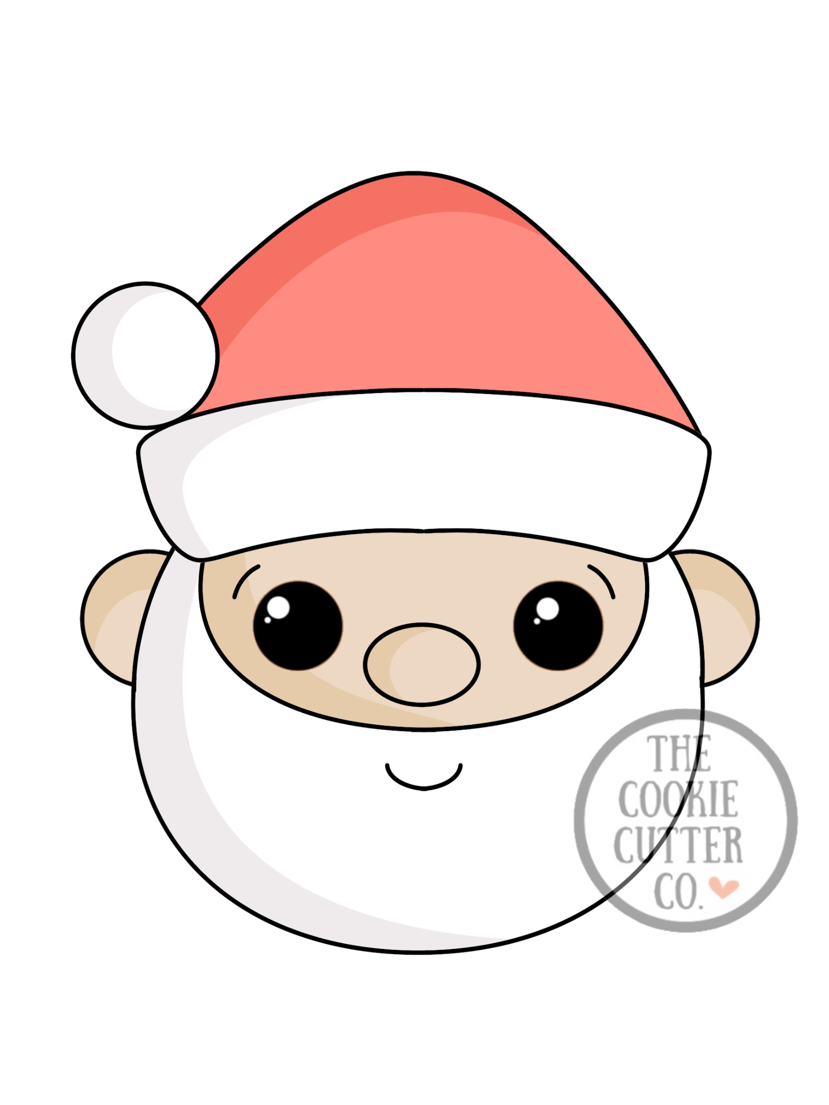 Santa Round Beard cookie cutter – The Cookie Cutter Co