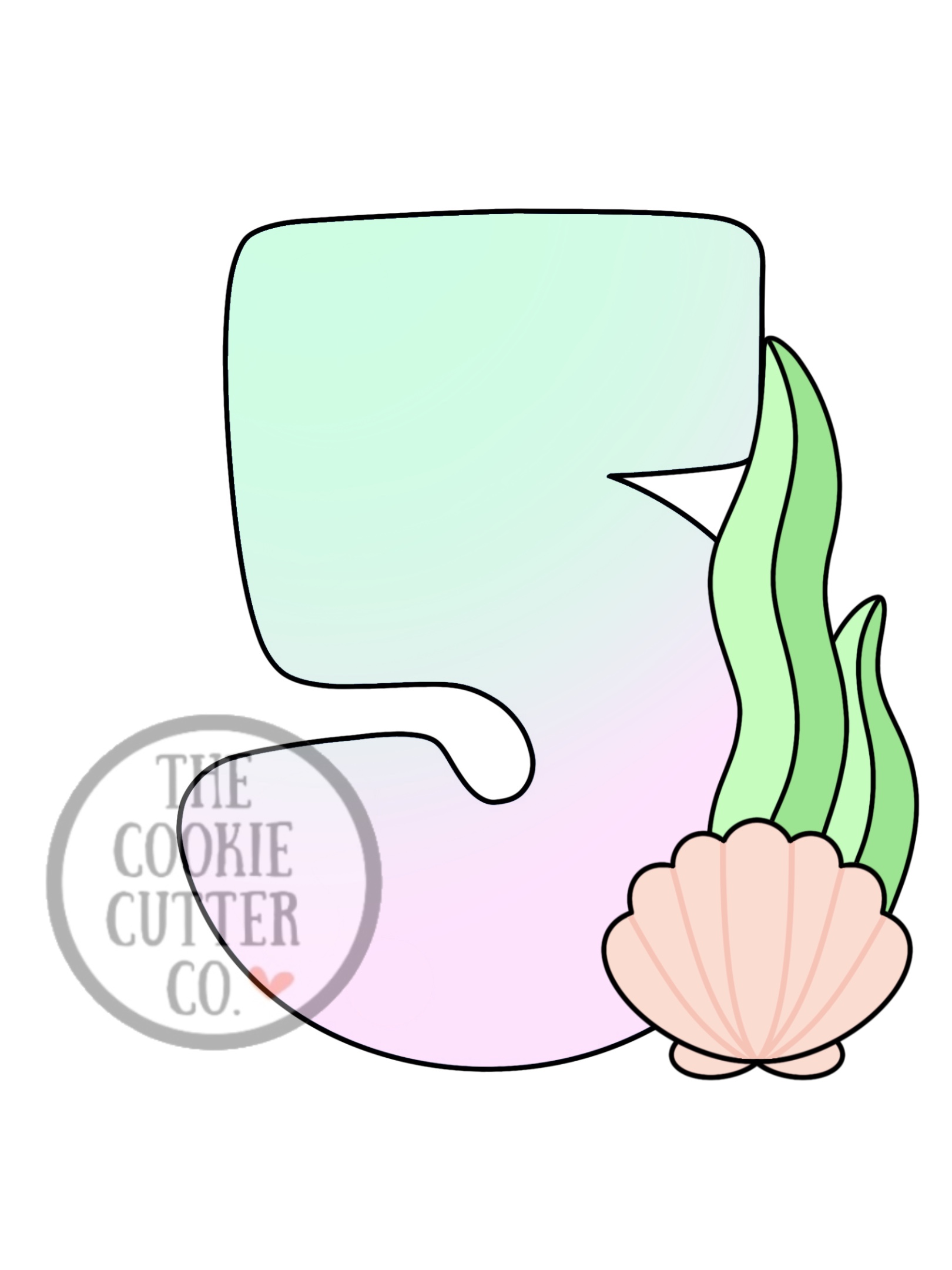 Mermaid Five cookie cutter – The Cookie Cutter Co